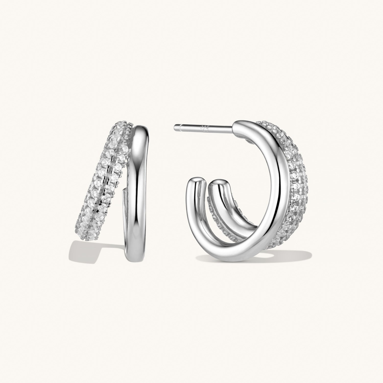 Duo Layered Hoops Silver – Dylan Oaks UK