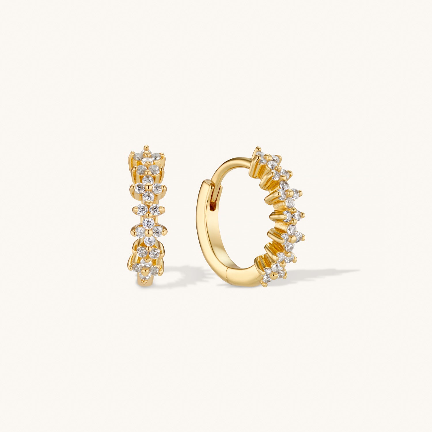 Flora Crystal Hoop Earrings Gold – Dylan Oaks UK