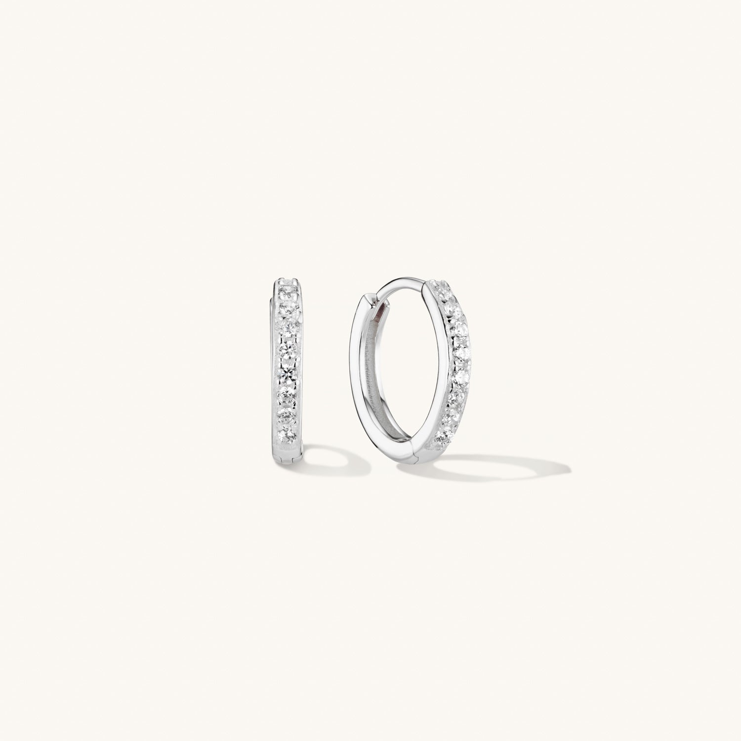 Small Pave Hoops Silver – Dylan Oaks UK