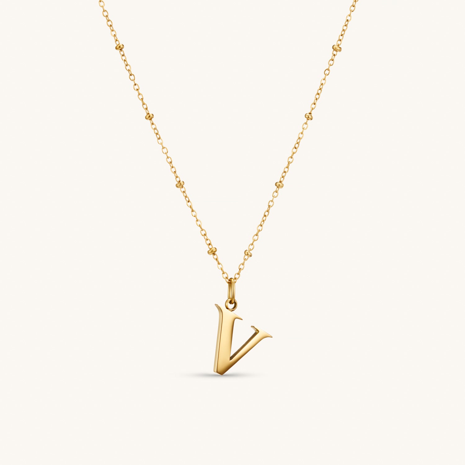 V Initial Necklace In Gold – Dylan Oaks UK