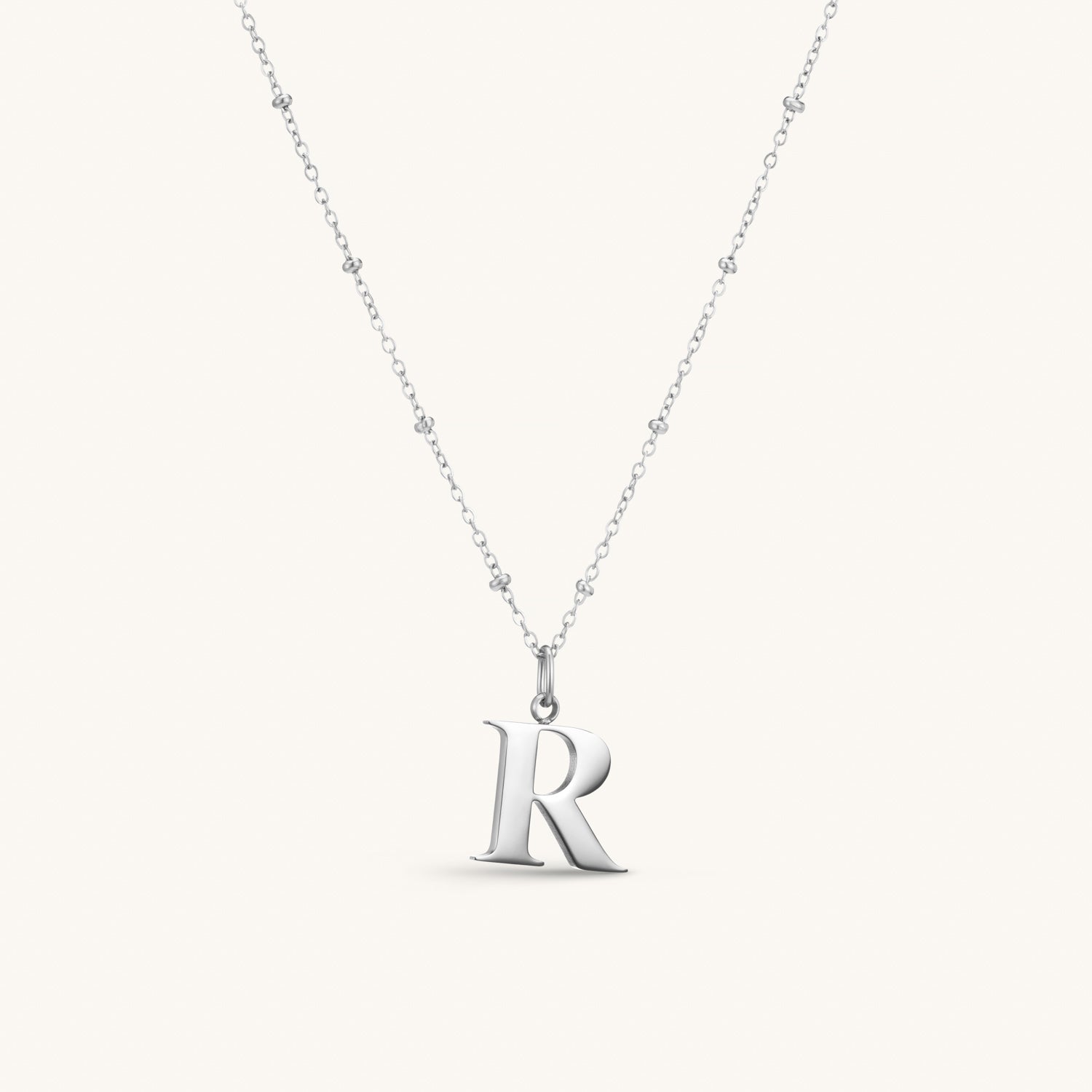 R Initial Necklace In Silver – Dylan Oaks UK