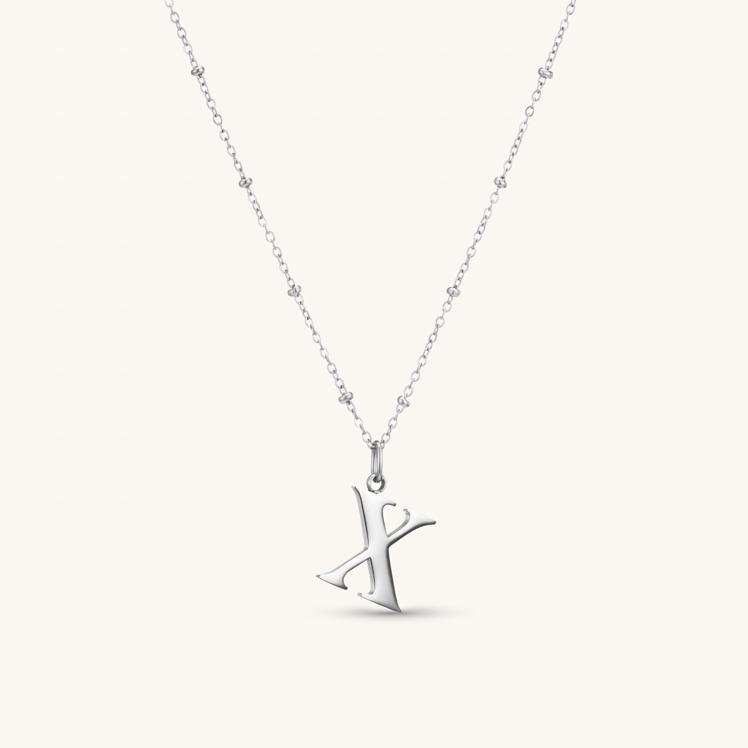 X Initial Pendant Necklace In Silver – Dylan Oaks UK