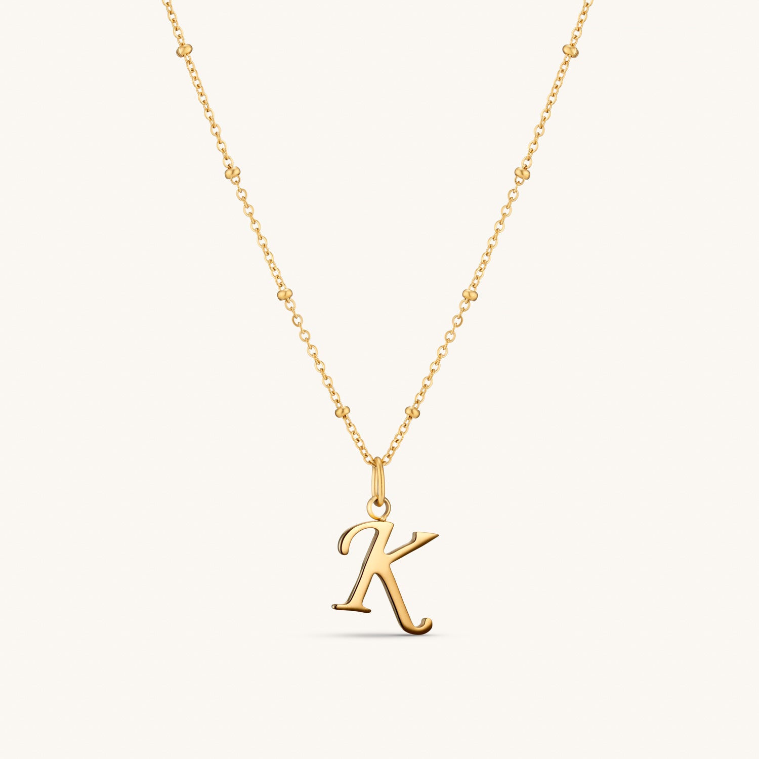 K Script Initial Necklace Gold – Dylan Oaks UK