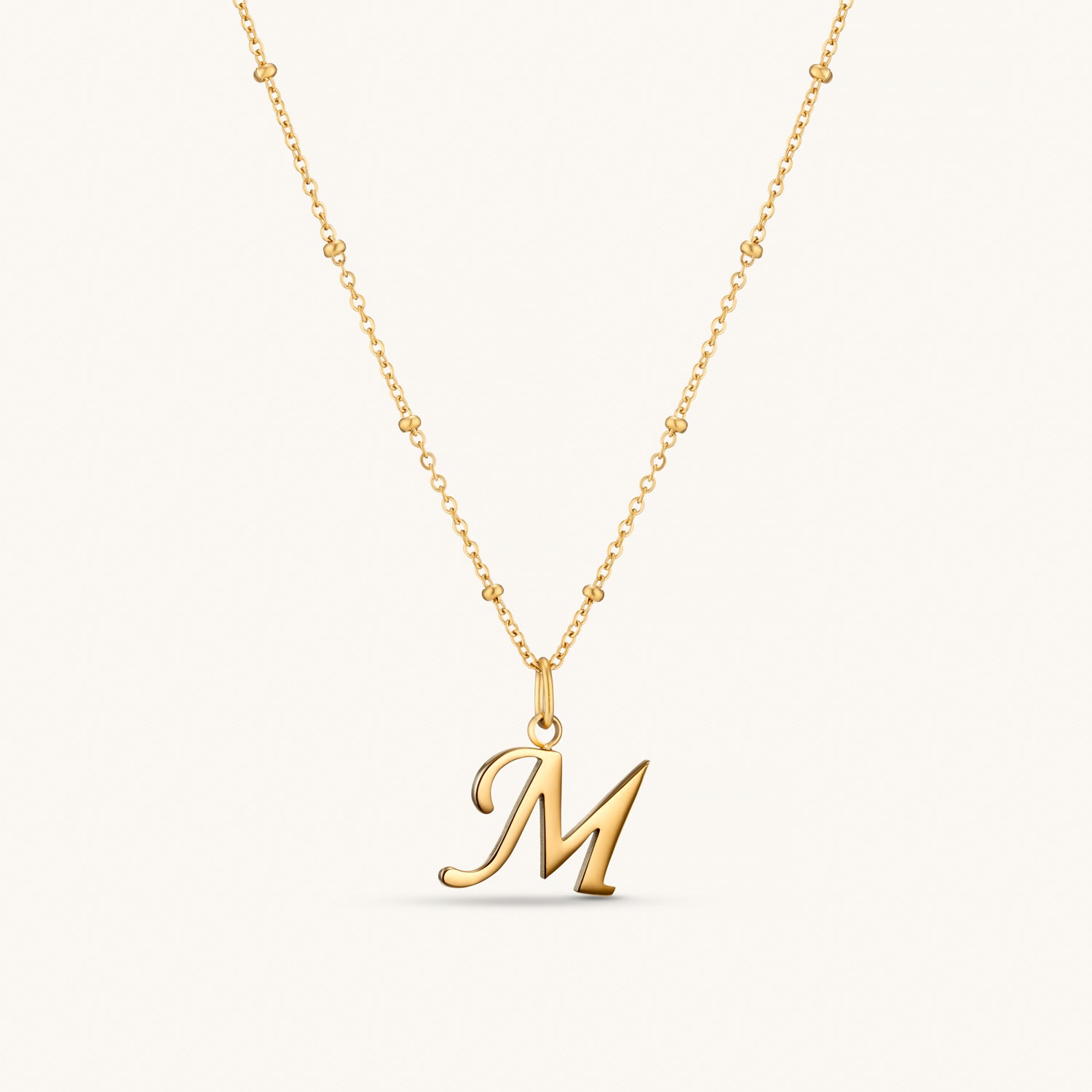 M Script Initial Necklace Gold – Dylan Oaks UK