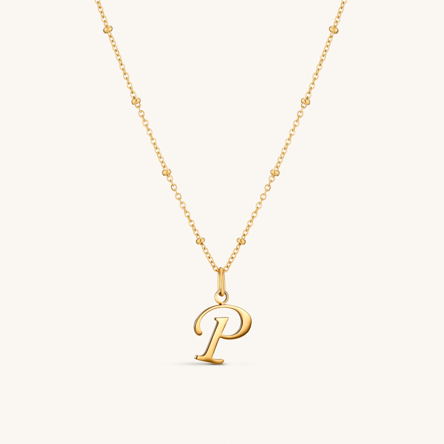 P Script Initial Necklace Gold – Dylan Oaks UK