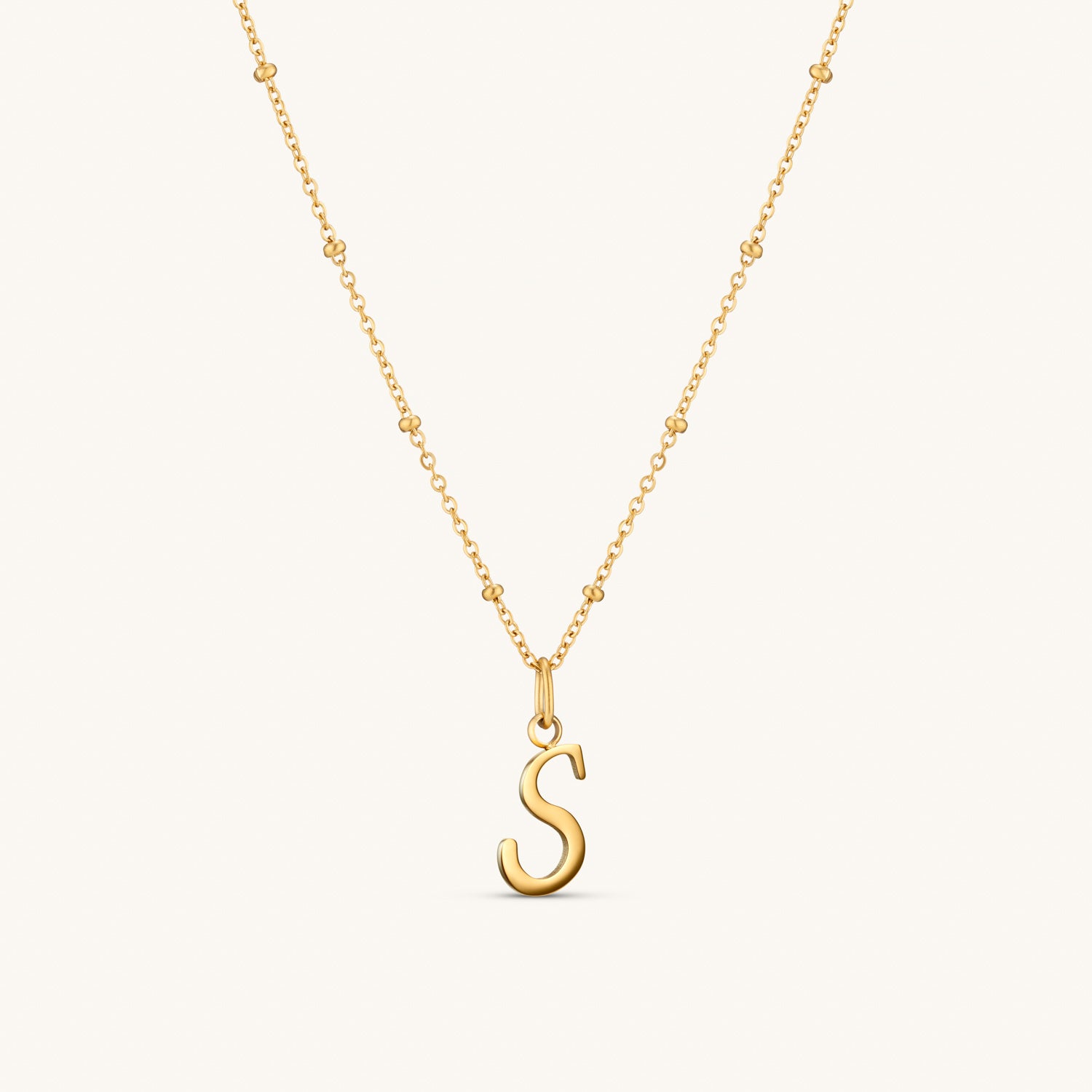 S Script Initial Necklace Gold – Dylan Oaks UK