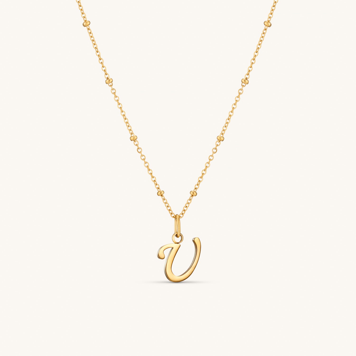 U Script Initial Necklace Gold – Dylan Oaks UK