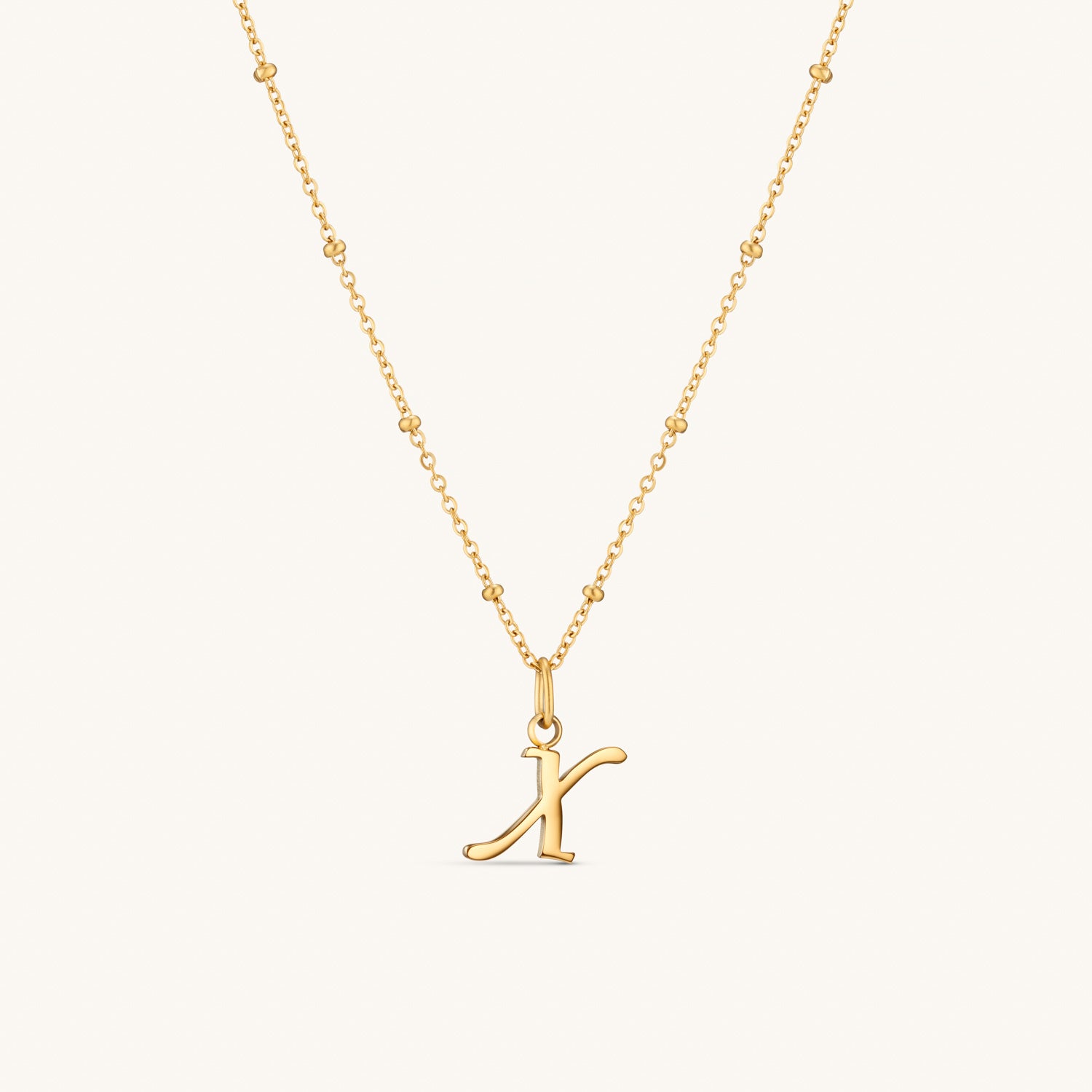 X Script Initial Necklace Gold – Dylan Oaks UK