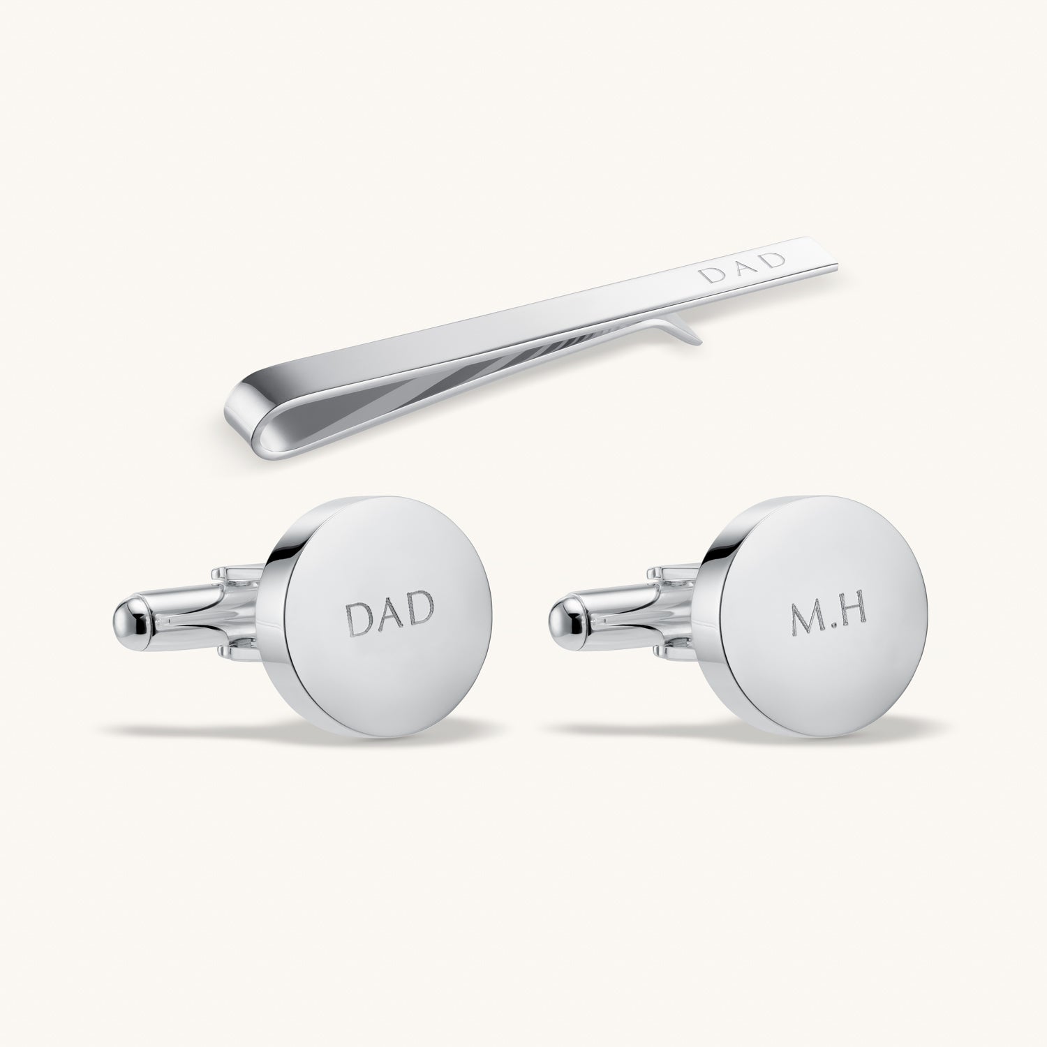Tie Pin & Cufflinks Gift Set in Silver – Dylan Oaks UK