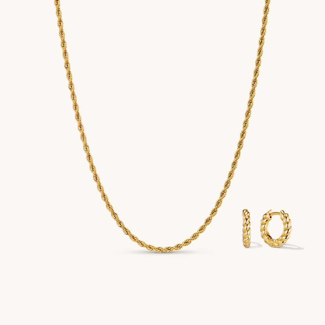 Rope Necklace & Eternal Rope Huggies Set – Dylan Oaks UK
